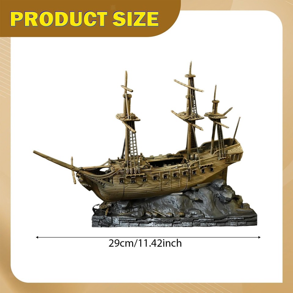 Aquarium Ship Decoration Decorative Statue Accessories Aquarium ...