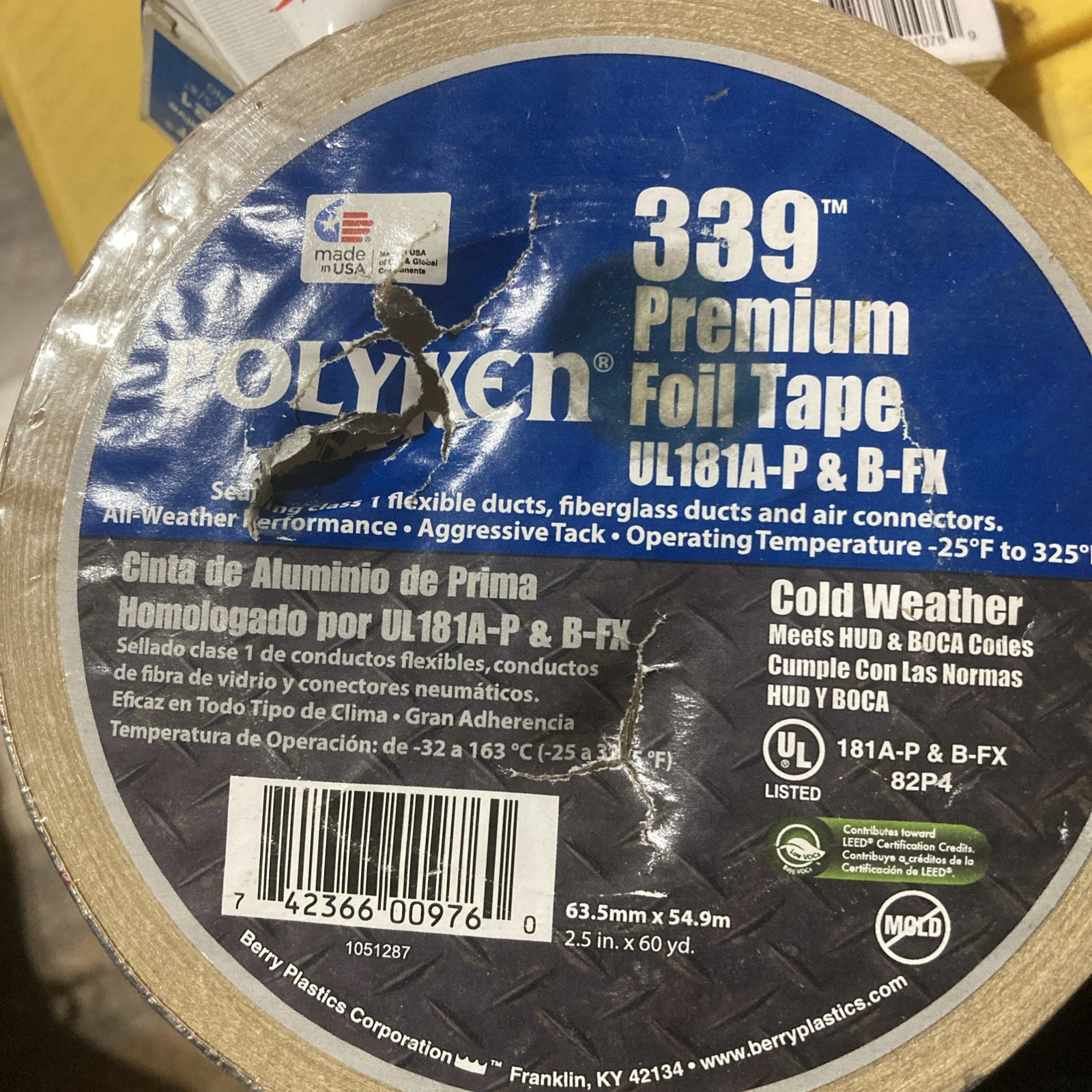 Polyken 339 (63mm X 55M) Cold Weather Premium Foil Tape, High ...