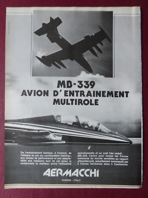 5/1984 PUB AERMACCHI MB-339 MILITARY TRAINER AIRCRAFT ORIGINAL FRENCH ...
