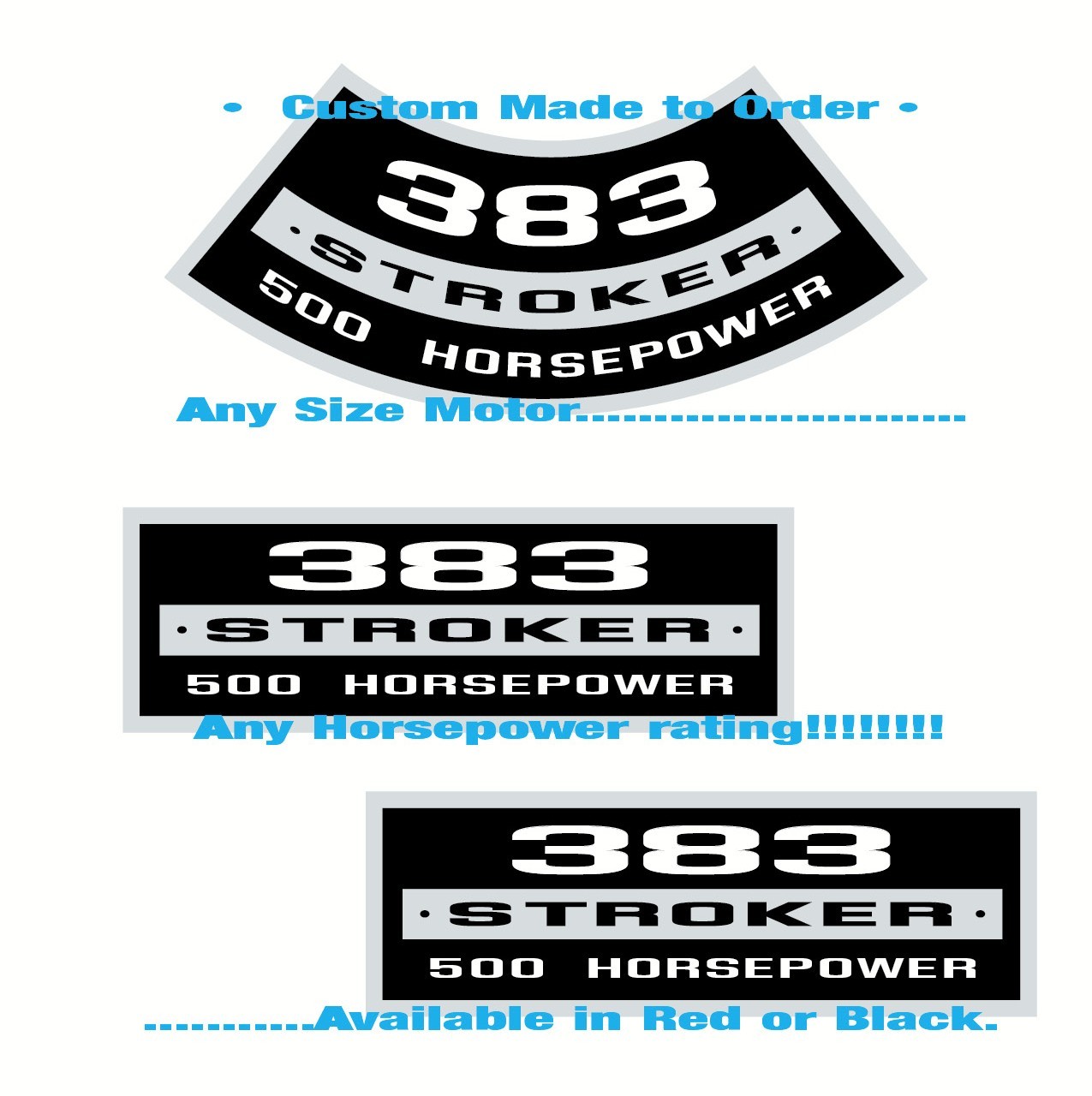 SB • TURBO-FIRE or STROKER • Air Cleaner+Valve Cover Decals SET ! | eBay