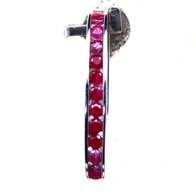 Gemstone Heated Red Ruby Pendant 925 Sterling Silver White Gold Plated ...