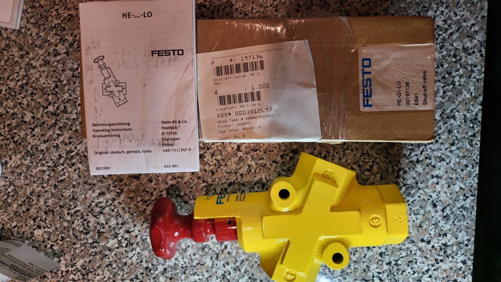 FESTO HE-G1-LO ENERGY ISOLATION DEVICE SAFETY LOCKOUT VALVE | eBay