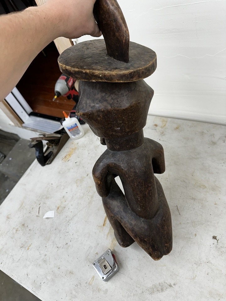 Large Antique African Suku Tribe Wooden African Art Sculpture Hand ...