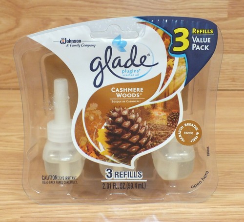 Johnson's Glade 1 Pack of 3 Refills Cashmere Woods Scented Oil Plug ins ...