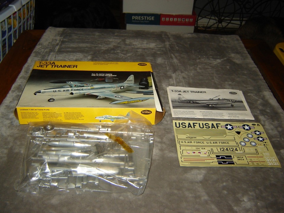 Testors Model kit #207 T-33A Jet Trainer box opened 1/48 Factory Sealed ...