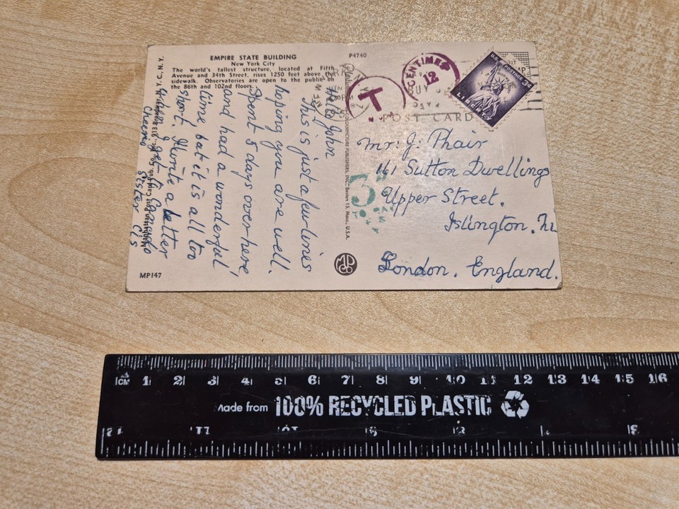 Vintage Postcard - Posted 1960's - Empire State Building NY - With ...