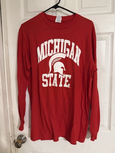 Mens Size Medium Red Michigan State Long Sleeve Shirt | eBay