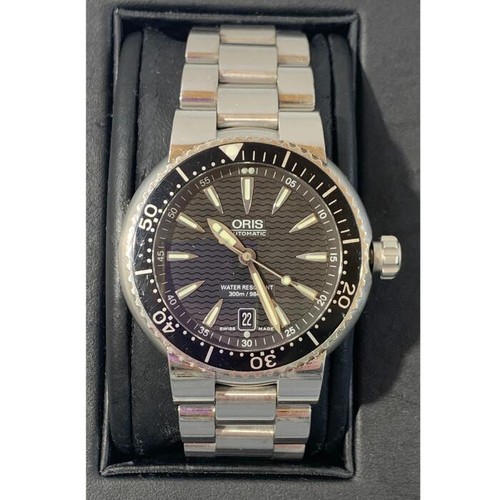 Oris Divers 300m Date 7533P Automatic SS Black Dial 44mm Grade B Used ...