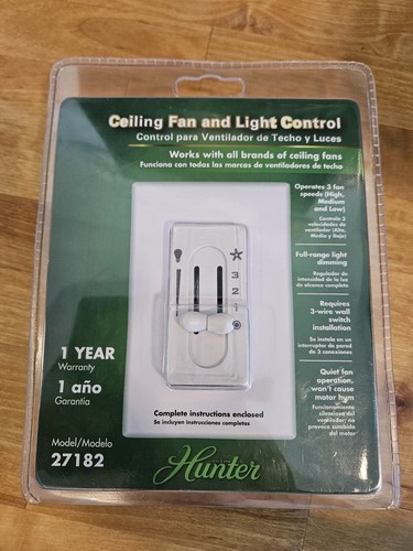 Hunter 27182 Ceiling Fan Control & Light Dimmer, Works with all brands ...