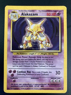 Pokémon TCG Alakazam Base Set 1/102 Holo Unlimited Holo Rare | eBay