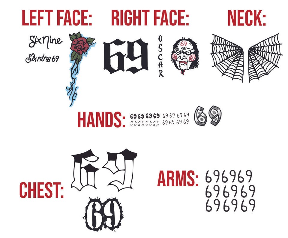 Tekashi 6Ix9Ine Temporary Tattoos | Realist | eBay