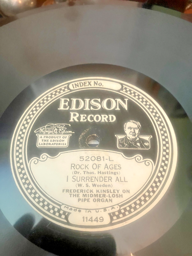 Edison Diamond Disc Record #52081 "Rock of Ages" Organ Frederik Kinsley ...