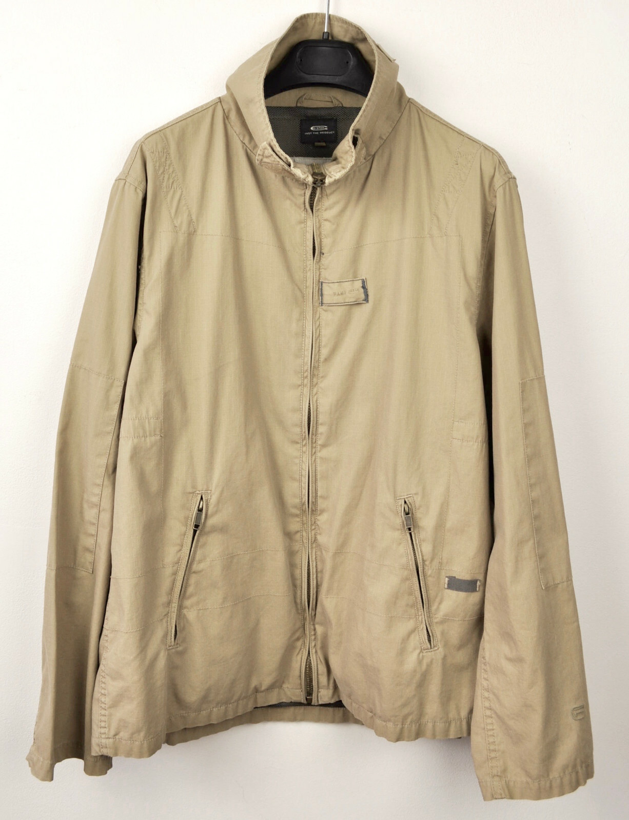G-STAR RAW Men M Beige Field Jacket 100% Cotton Casual Zip Up Coat ...