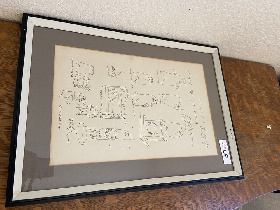 VINTAGE ORIGINAL SIGNED ARNIE LEVIN ARTIST DRAWING - "NOTHING BUT THE ...