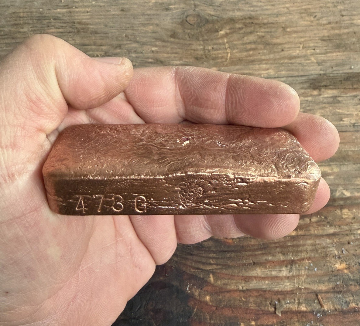 1 lb Hand-Poured Copper Ingot/ bar (473g) | Grand Mesa Metal Works ...
