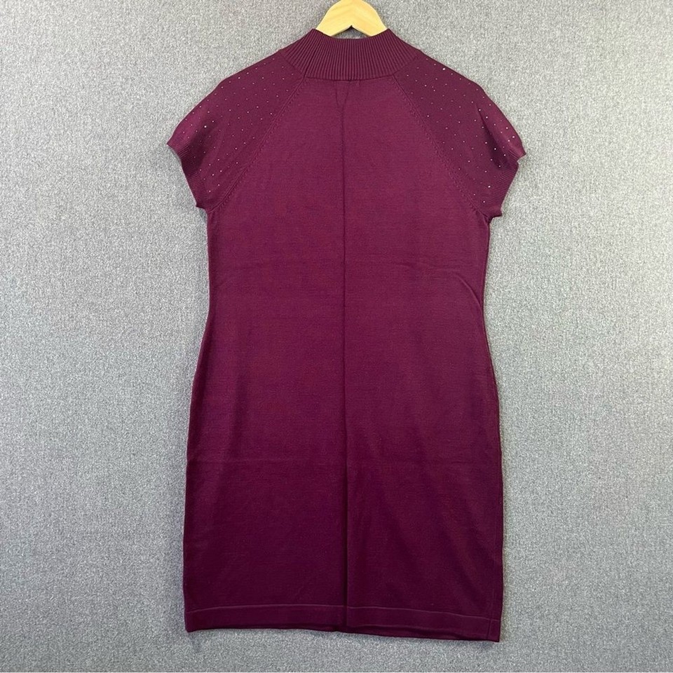 NWOT Apt 9 Women’s Large Burgundy Knit Dress Sparkle Stud Detail | eBay