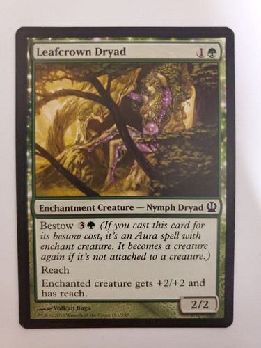 MTG Magic The Gathering Card Leafcrown Dryad Enchantment Creature Nymph ...