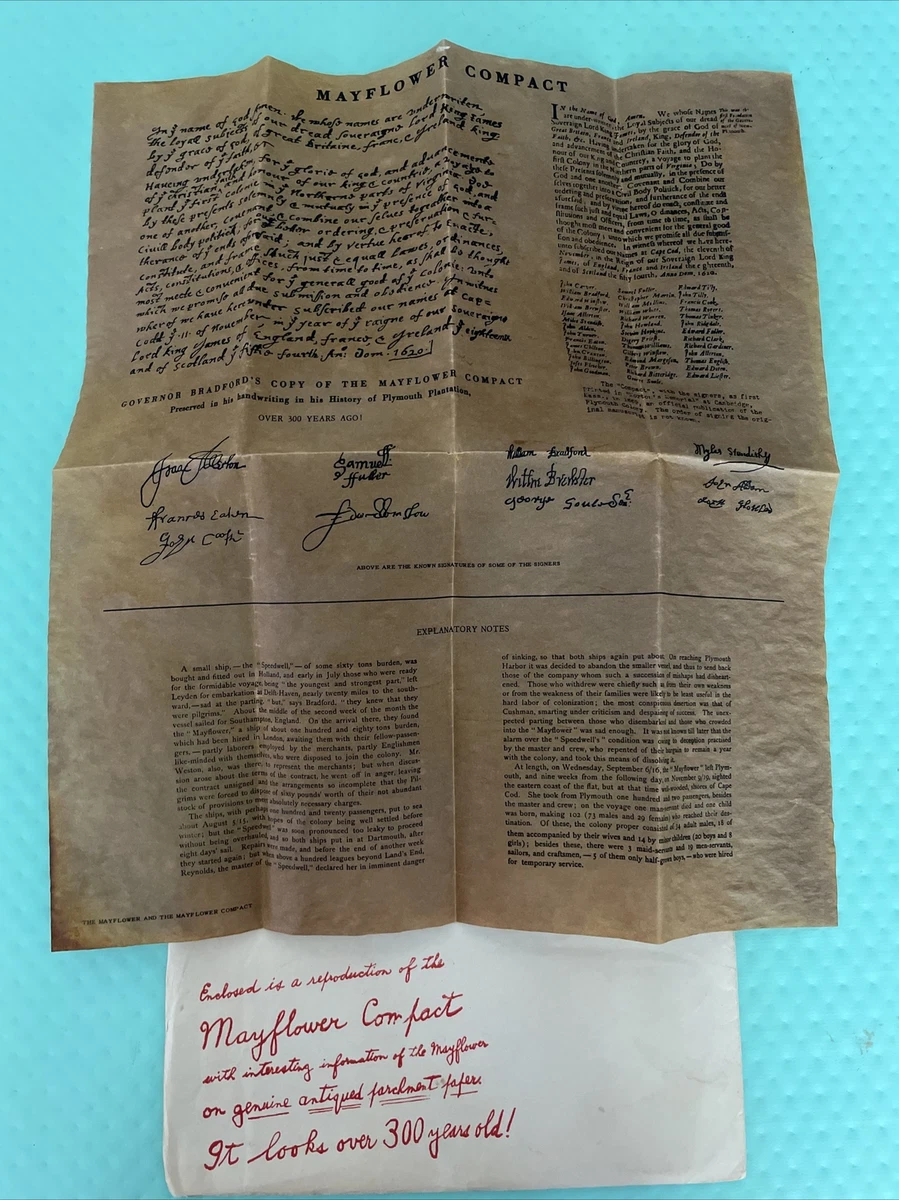 Mayflower Compact Original Document