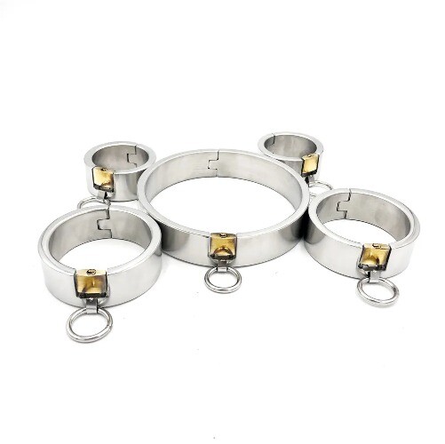 Stainless Steel Slave Handcuffs Restraint Rings NeckCollar Wrist Lock AnkleCuff | eBay
