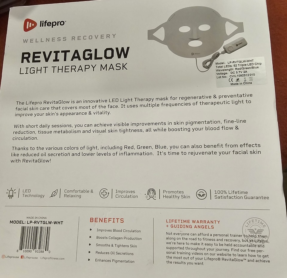 LifePro Revitaglow Wellness Recovery RGB LED Light Therapy Mask | eBay