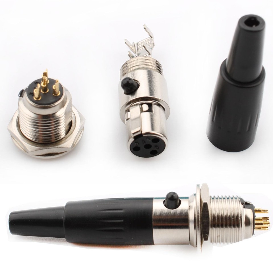 RUNCCI-YUN 4PCS Mini 4 Pin XLR Solder Connector,2 Male and 2 Female Mic ...
