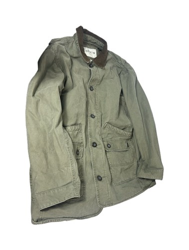 Orvis Chore Barn Coat Jacket Green Corduroy Brown Collar Quilted Liner ...