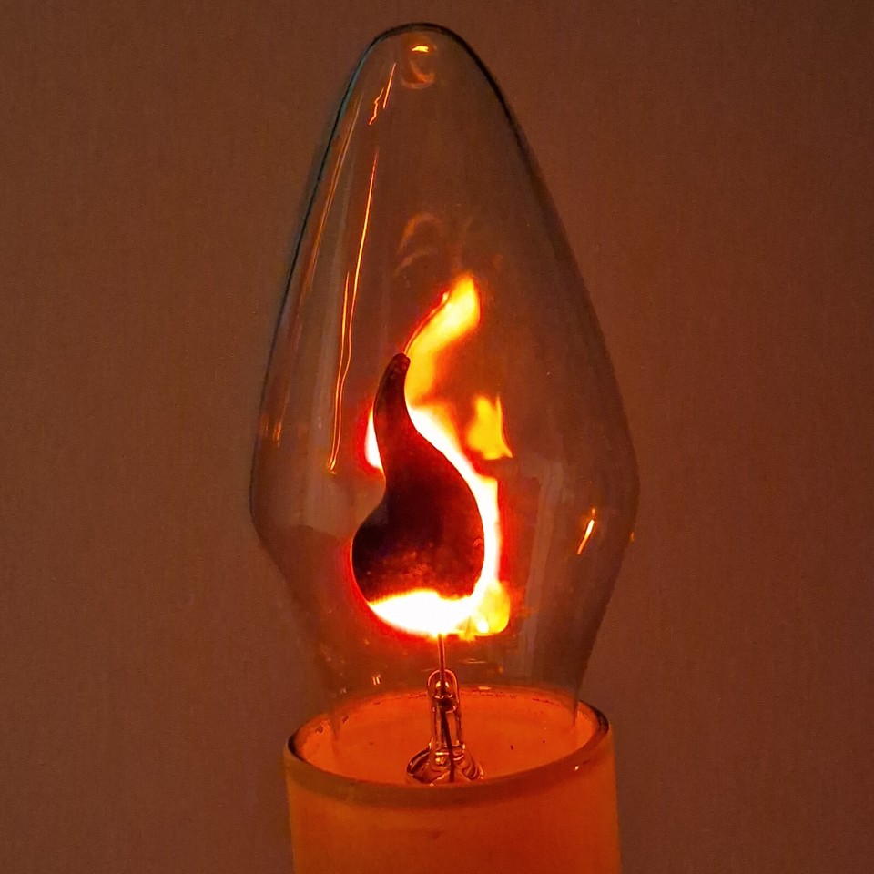 Vintage Soviet Night Lamp Flame Flickering Candle Neon Bulb USSR 1970s ...