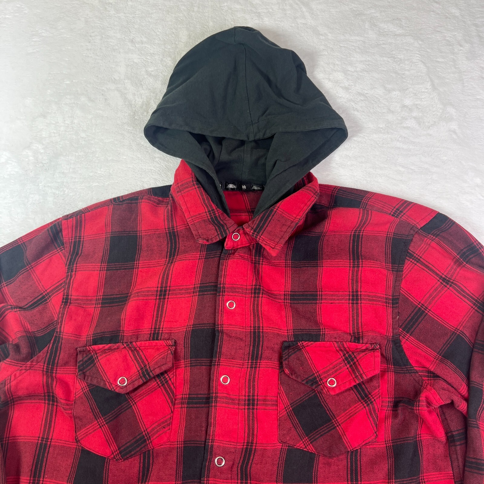 Hart Huntington Red And Black Plaid Large Snap Button… - Gem