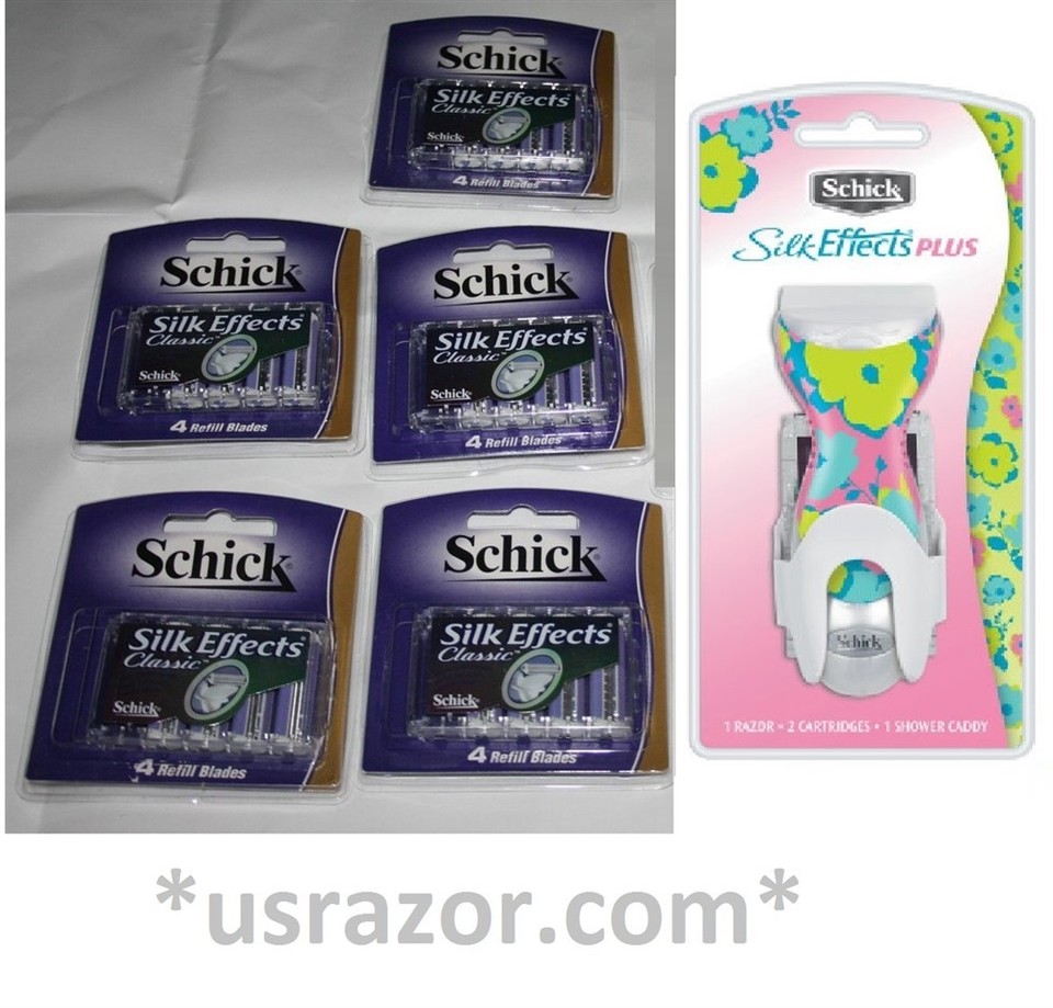 22 Schick Silk Effects Classic Blades Shaver Refills Cartridges fits ...