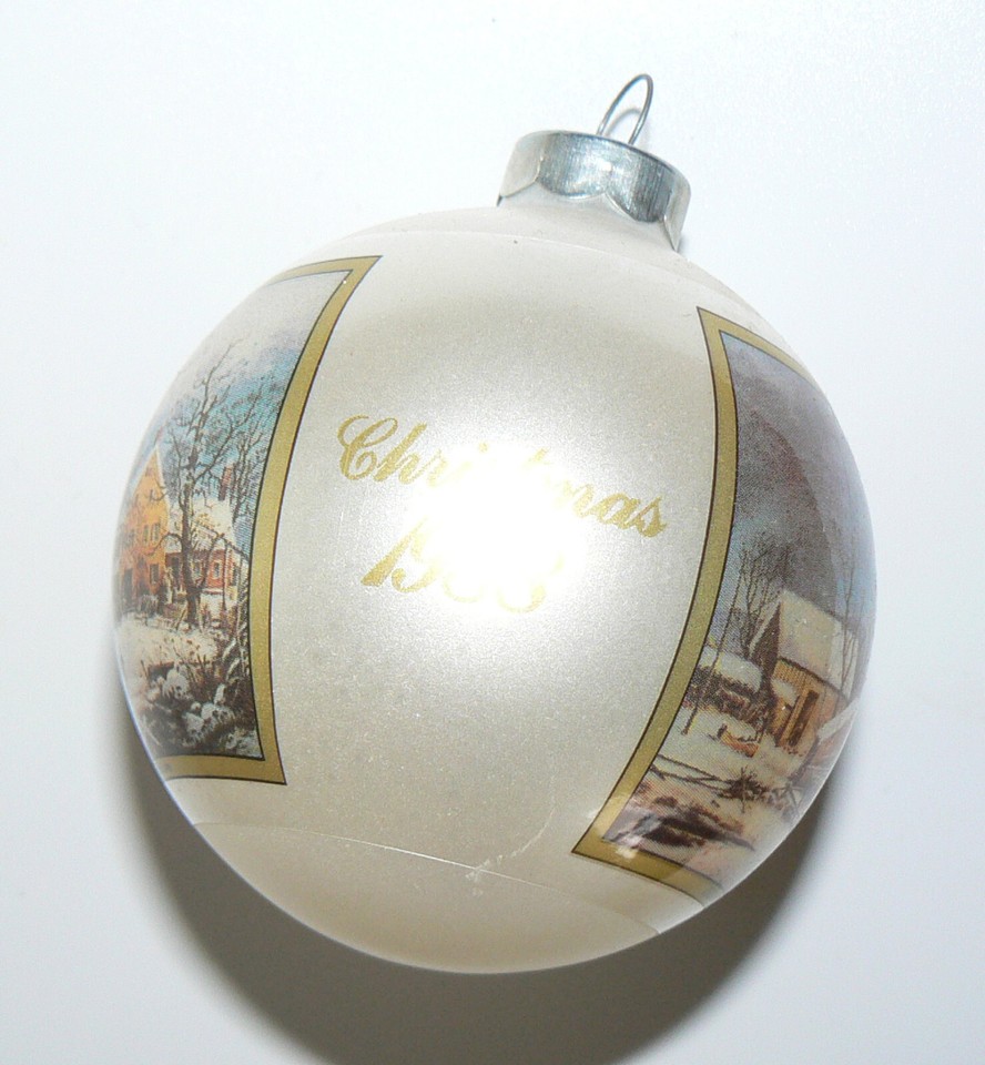 BONANZA Christmas 1988 Tree Holiday Ornament Currier & Ives Winter ...