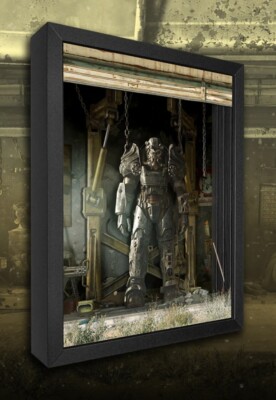 Fallout 4 76 New Vegas T-60 Power Armor Shadow Box Framed Art Figure ...