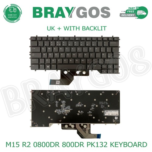 For Dell Alienware M15 R2 0800DR 800DR PK132 UK Laptop Keyboard ...