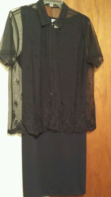 Michael Mims/Kathy Cole sleeveless dress with sheer jacket nwot NAVY | eBay