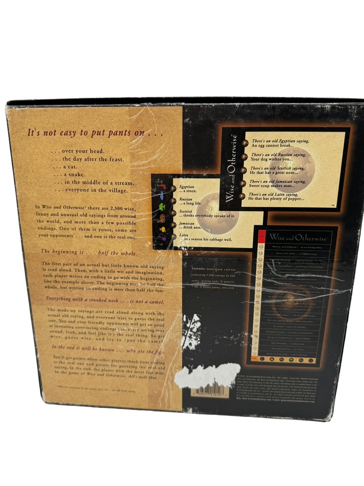 Vtg 1997 Wise And Otherwise Word Proverb Sayings Board Party Game ...