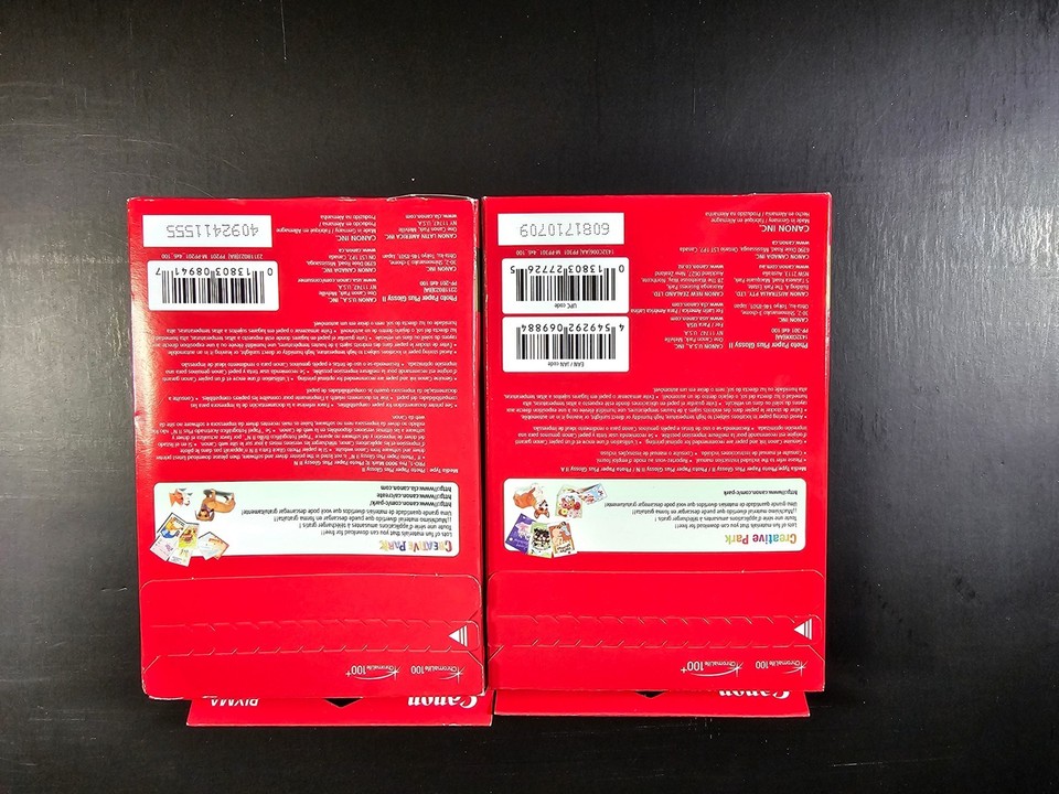 2 pcs Canon Photo Paper Plus Glossy II 4x6in, 100 Sheets Per Box, 200 ...