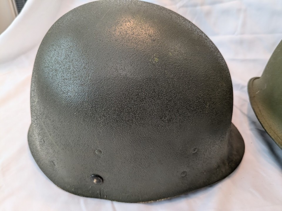 USGI US army military M1 steel pot helmet rear seam swivel bale and ...