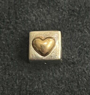 Authentic Pandora I Love You Heart Charm Silver & 14kt #790200 Retired ...