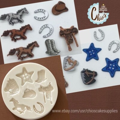 Cowboy/ Western / Rodeo Silicone Mold. 7 cavities | eBay