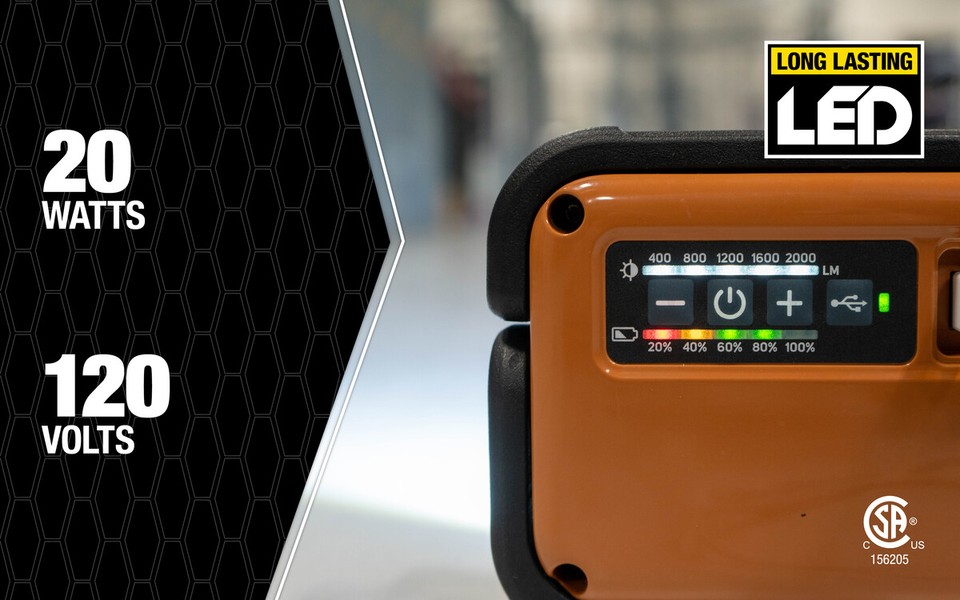 Southwire AL20RSW 2000 Lumen LED Rechargeable Work Light | eBay