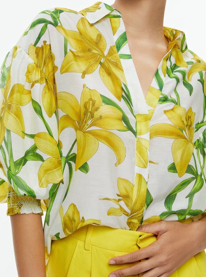 alice olivia MAYLIN LONG SLEEVE BLOUSE $375 SZ M | eBay