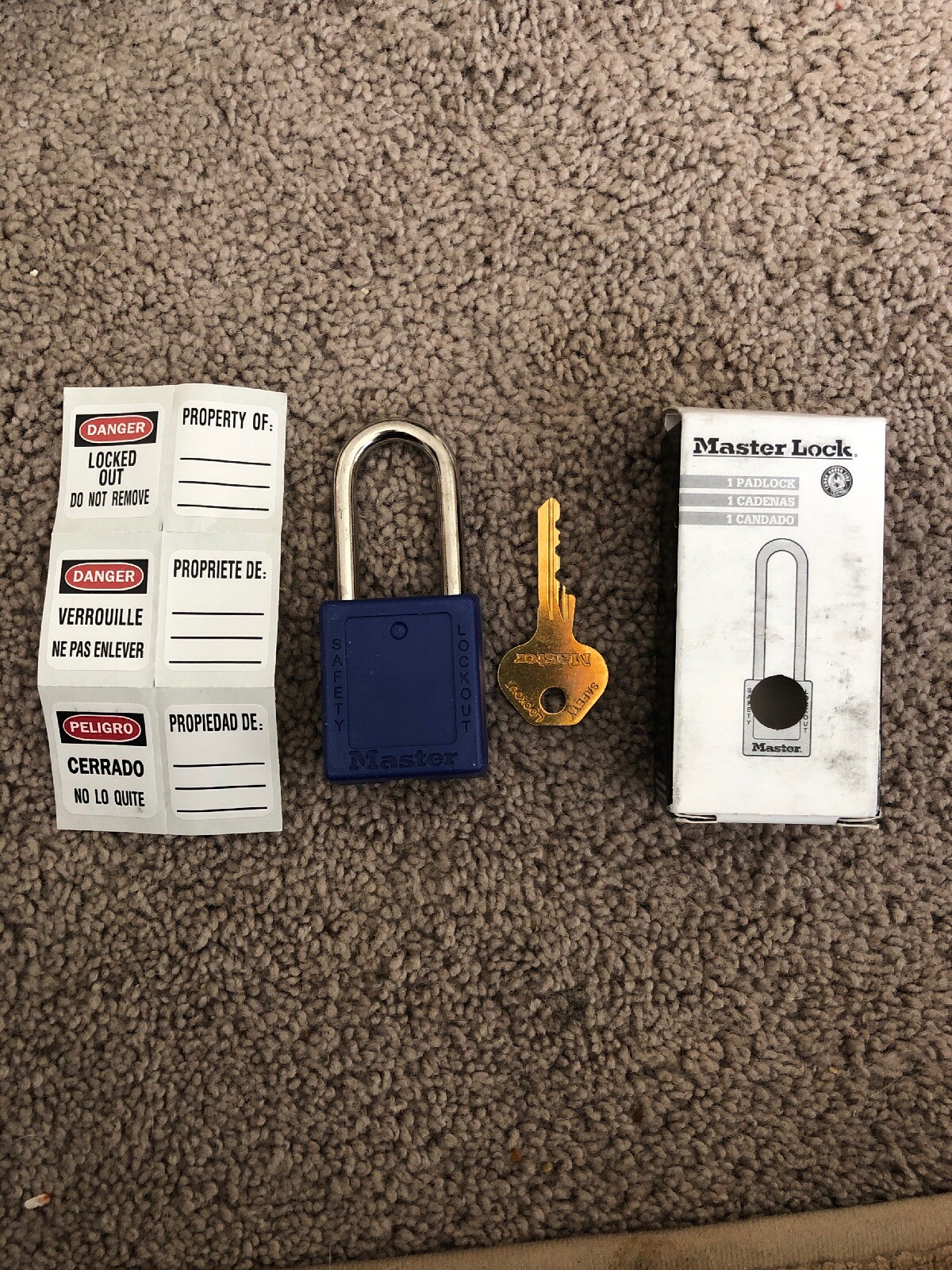 Master Lock Blue Zenex™ Thermoplastic Safety Padlock 1.5" Wide with 1.5 ...