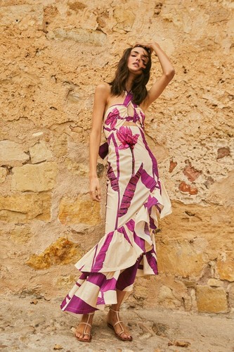 Johanna Ortiz Careless Ruffled Cotton Midi Dress Size 6 | eBay