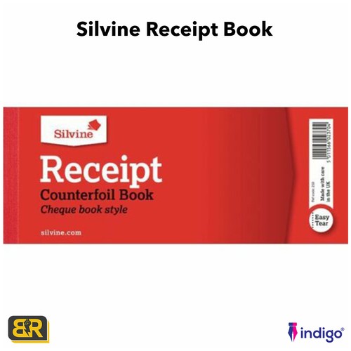 Silvine Receipt Counterfoil Book Cheque Book Style Easy Tear Pack of 12 ...
