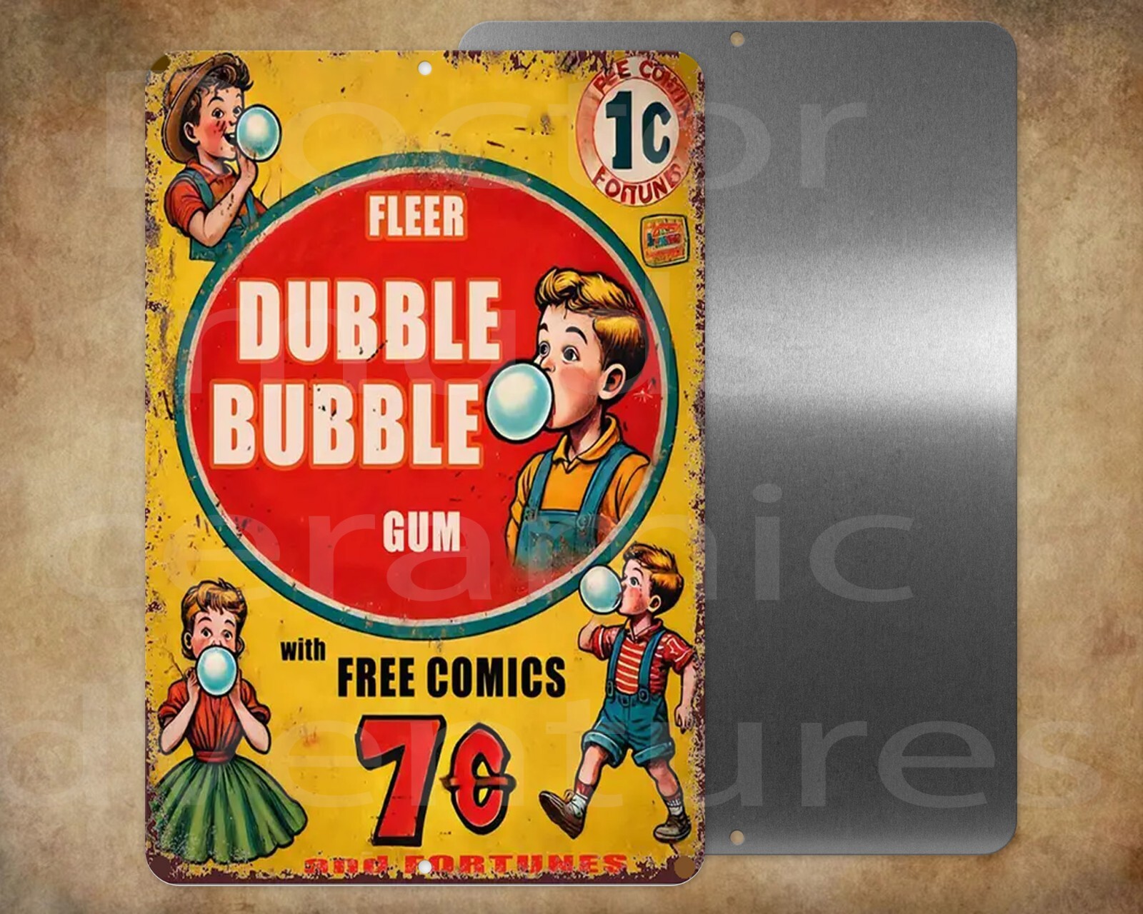 Fleer Dubble Bubble gum advertising 8 x 12" metal sign Made in USA | eBay