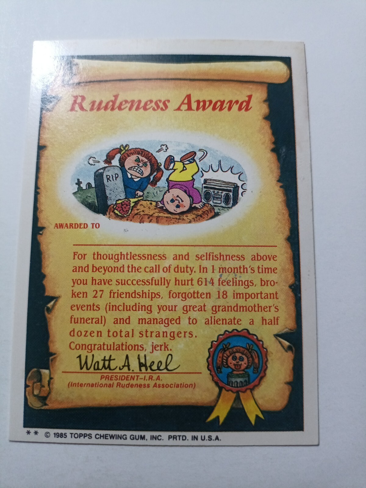 53b** Live Mike GPK 1985 Topps Garbage Pail Kids Series 2 OS2 | eBay