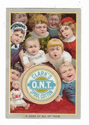 Trade Card Clark's O.N.T. Spool Cotton Thread Milward's Helix Needles ...