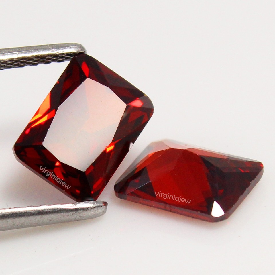 Certified Natural Mogok Deep Red Ruby 3x4 MM Emerald Cut Pair Stunning ...