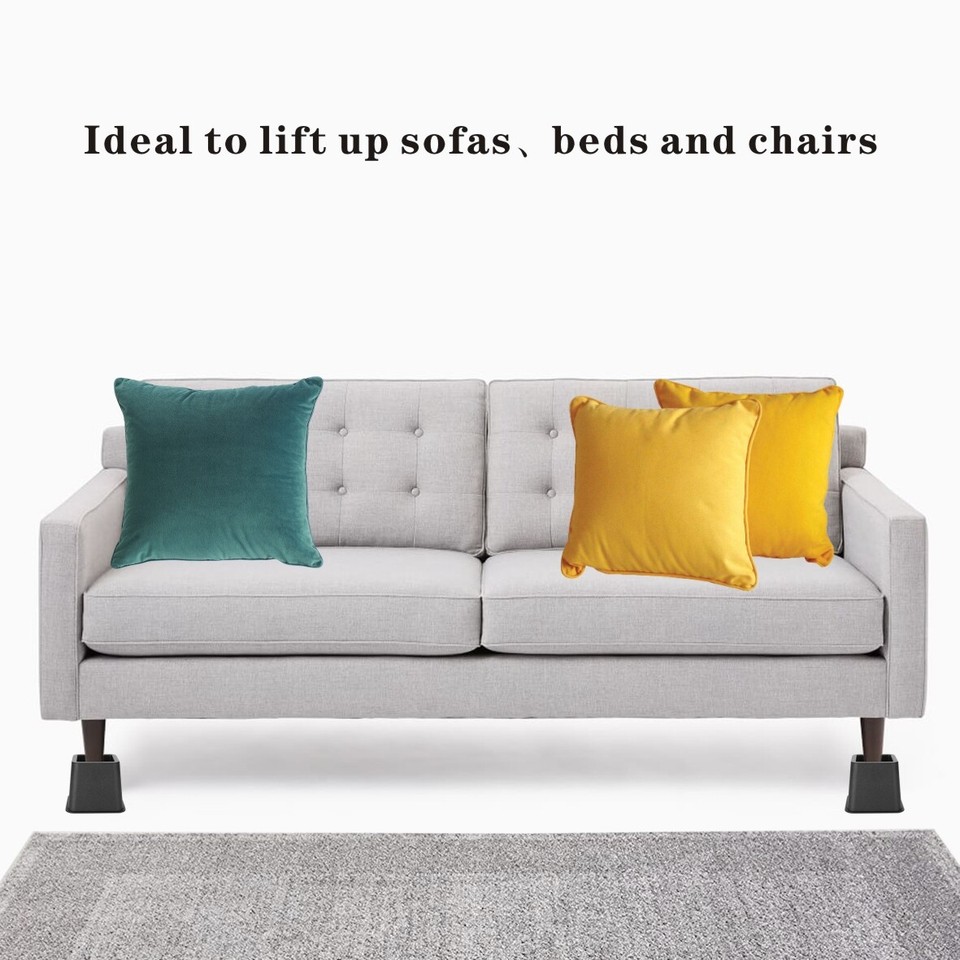 4x Bed Risers Armchair Furniture Table Desk Blocks Elephant Feet Chair ...