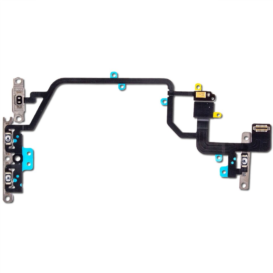 For iPhone XR Power Flex Cable Volume Buttons & Mute Switch With ...