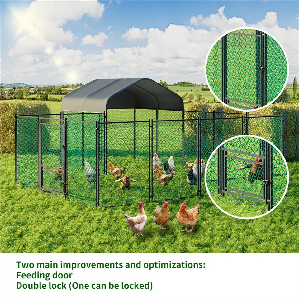Heavy Duty XXL Chicken Run Cage Walk In Coop Poultry Hen Rabbit Kennel ...
